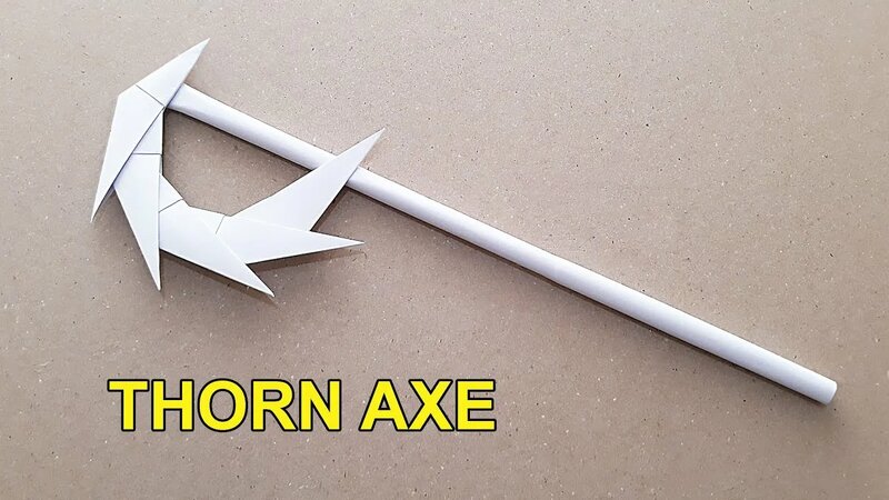 Kağittan Dikenli Balta Yapimi - ( How to Make a Paper Axe )