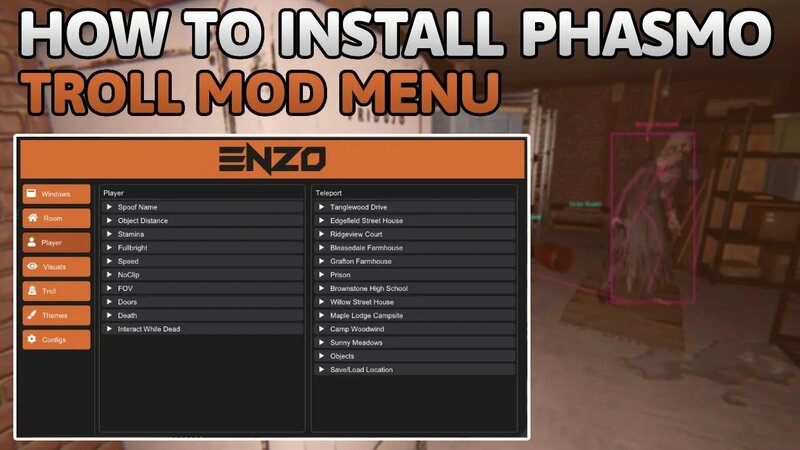 [Phasmophobia] HOW TO Install Project ENZO MOD MENU | Troll Options ...