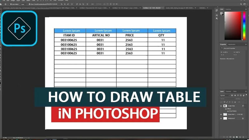 How to make | draw table in photoshop | The Ultimate Guide to Creating ...