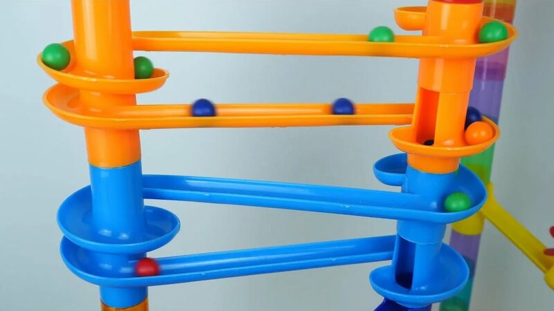 Colorful Marble Run Race with a slide