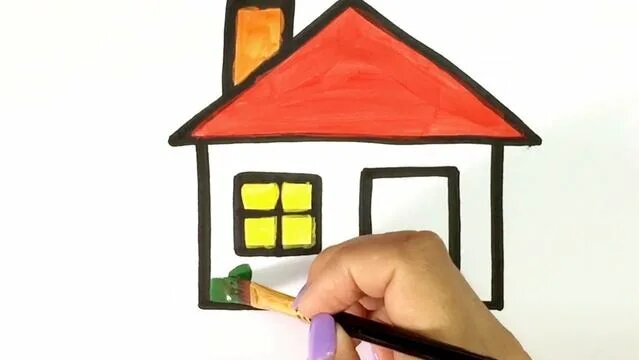 Super simple drawing of a house. Сурет салу үй. Сурет бояу - Смотреть онлайн в поиске Яндекса по ...