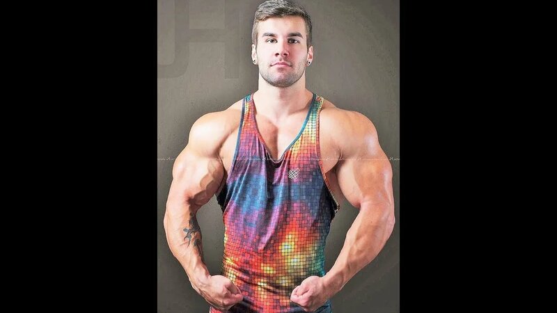 IFBB Pro Jake Burton | huge muscular bodybuilder | flexing and workout