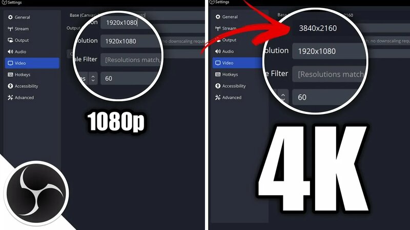 How to stream & record 4K video in 1080p monitor using obs studio ...
