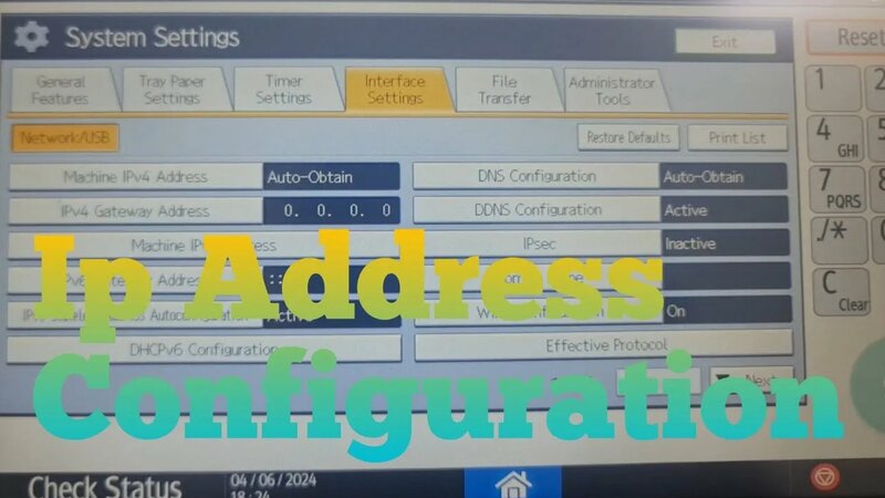 How To Set the IP Address on Ricoh Printer | Ip address configuration ...