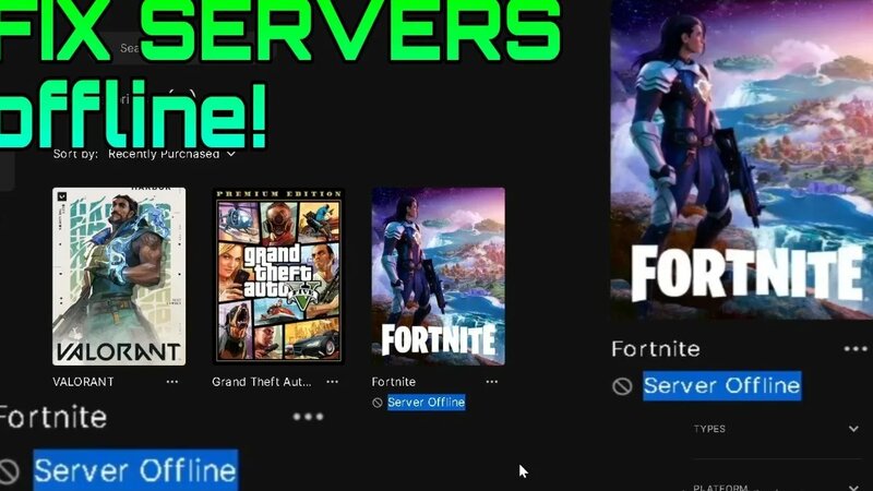 How to fix Fortnite Server Offline Chapter 4 Season 1! || epic games ...