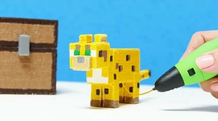 Видео 3D Ручка Майнкрафт Оцелот | Рисую 3D Ручкой | Minecraft Ocelot 3D ...