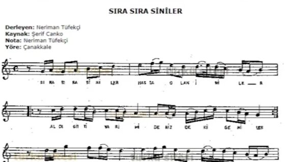 SIRA SIRA Siniler Nota Solfej - Смотреть онлайн в поиске Яндекса по Видео