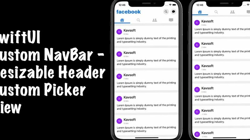 SwiftUI Custom NavBar | Resizable App Bar | Custom Tabbed Picker | SwiftUI 2.0 Tutorials ...