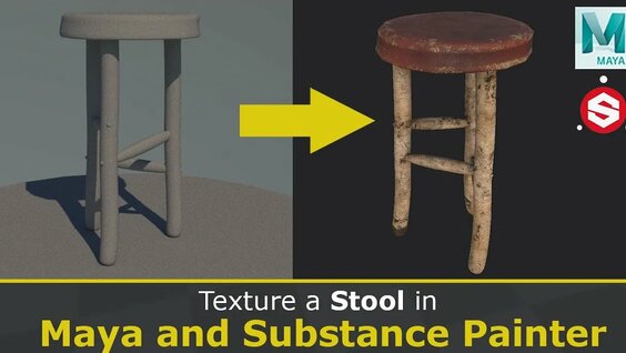 Texture a Stool using Maya 2022 and Substance 3D Painter - EroFound