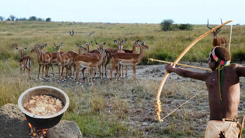 Watch Hadzabe Tribe Hunt a lot Of Wild Big Antelopes & Cooking || Full ...