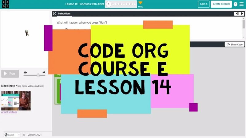 Code.org Course E Lesson 14 Functions with Artist - Express Course ...