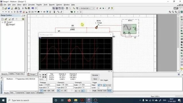 Current measurement using oscilloscope in multisim | How to use Current ...