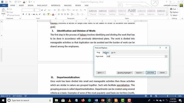 《Ms Office Word 》 Find & Replace and shortcuts (Ctrl+home, ctrl+end ...