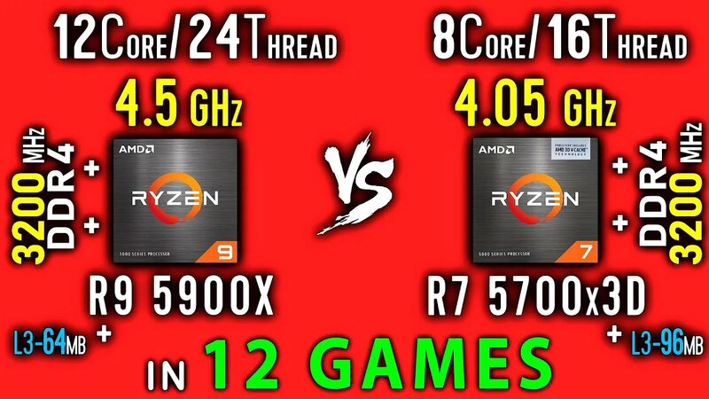 Ryzen 9 5900x vs Ryzen 7 5700x3D Test in 12 Games or R7 5700x3D vs R9 ...