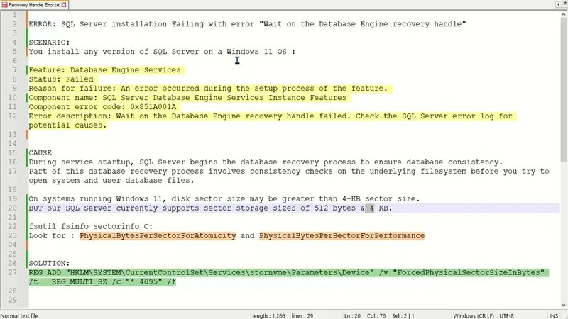 Wait on the Database Engine recovery handle - SQL Server Installation ...