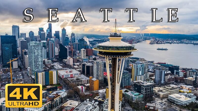 Seattle, Washington, USA in 4K Ultra HD 🇺🇸 - Aerial views of Seattle ...