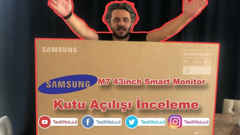 Samsung M7 Smart Monitor 43inc 4K HDR 10 modeli kutu açılışı ve genel ...