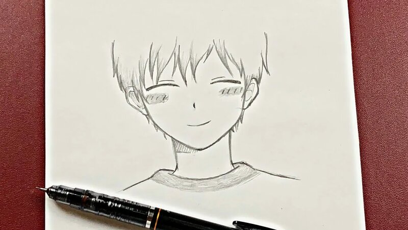Easy anime boy drawing | step-by-step easy