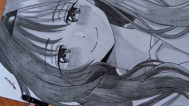 How to draw anime girl (kaoruko waguri) |2ba vArtist (anime sketch ...