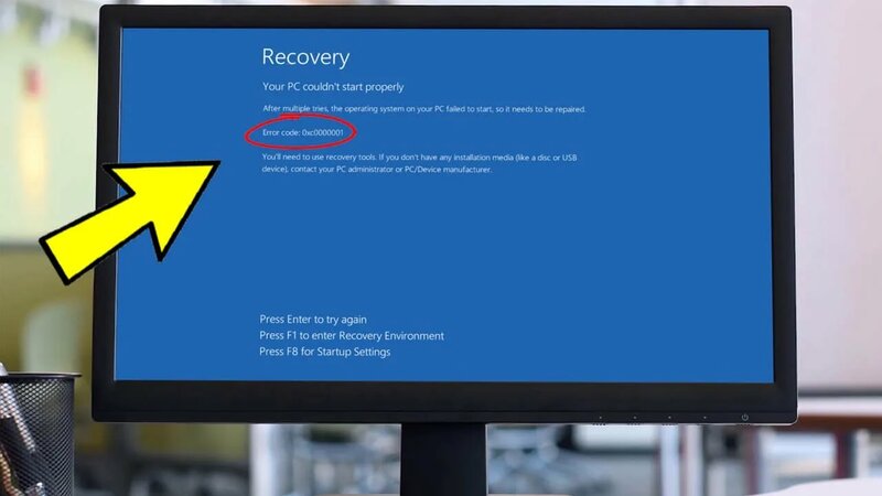 Recovery Your pc couldn't start properly Error code 0xc0000001 in ...