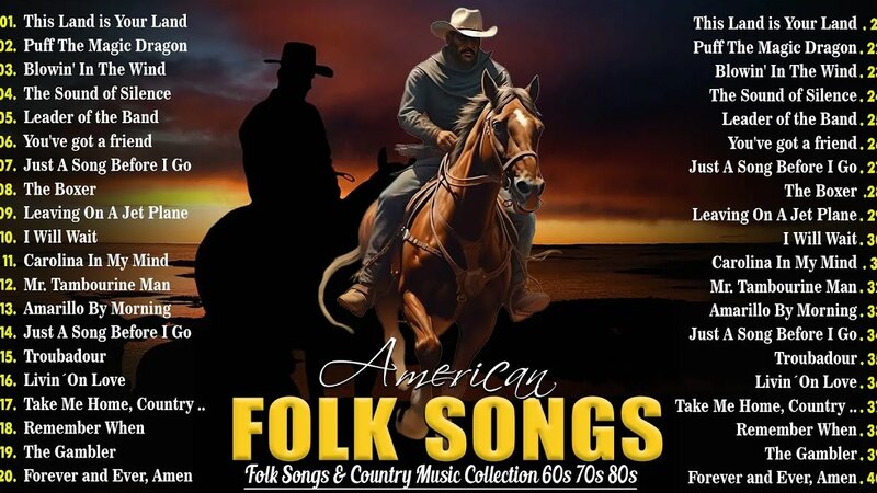 American Folk Songs 60s 70s 80s Jim Croce, John Denver, Don Mclean, Cat ...