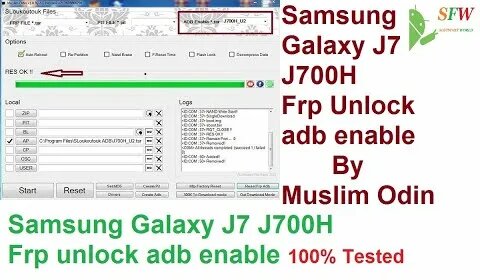 Samsung Galaxy J7 J700h Frp unlock adb enable By Muslim Odin Tool ...