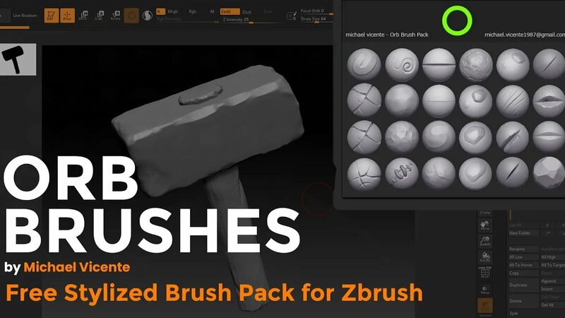 Best Free Brush Pack for Zbrush - Orb Brushes by Michael Vicente ...