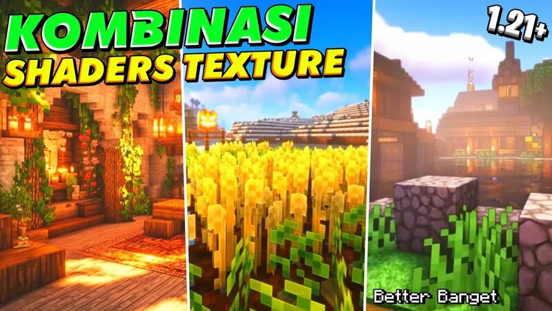 BEST Kombinasi Shaders & Texture MCPE 1.21+ Realistic | Xiao Shader # ...