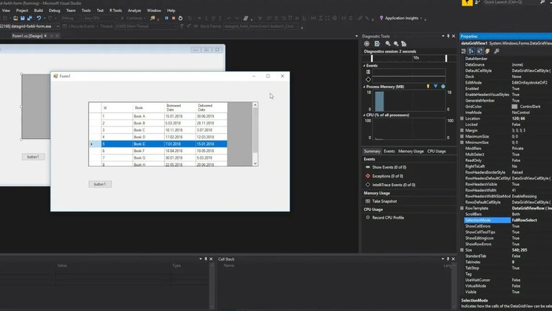 C# DataGridView Seçilen Satırı Form2' de TextBox lara Çekme (Formlar ...