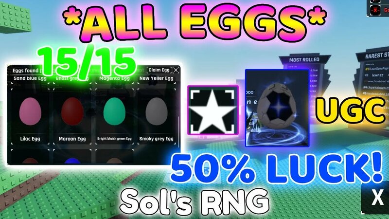 ALL 15* Easter EGGS IN SOL'S RNG (50% Easter Blessings LUCK + UGC ...