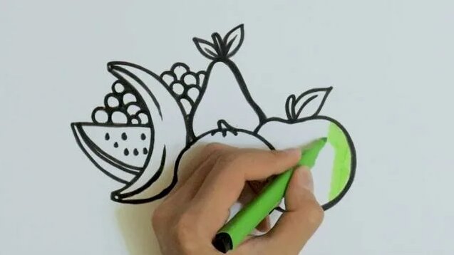 Bolalar Uchun Mevalar rasmini chizish | How to draw fresh fruits | Как ...