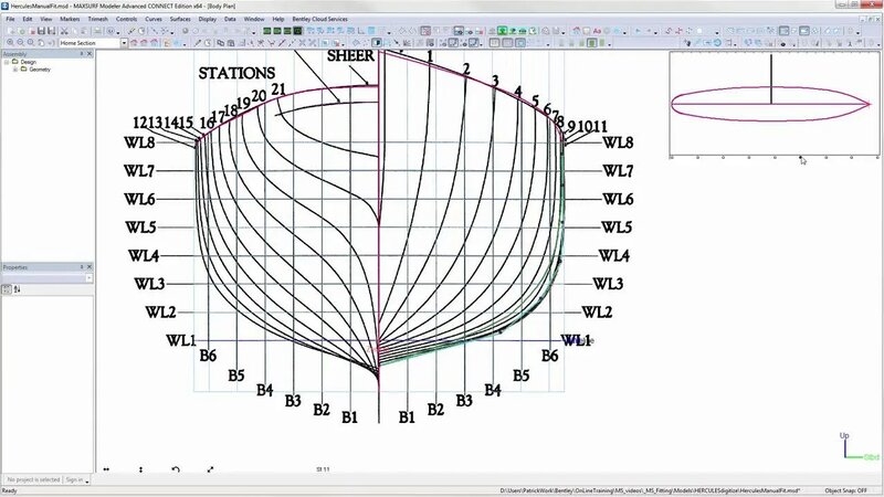 PART 2 Creating Hull Form from LinesPLan using Maxsurf ship design ...