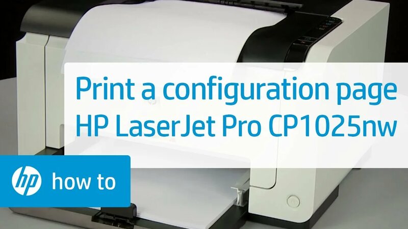 Printing a Configuration Page | HP LaserJet Pro CP1025nw Color Printer ...