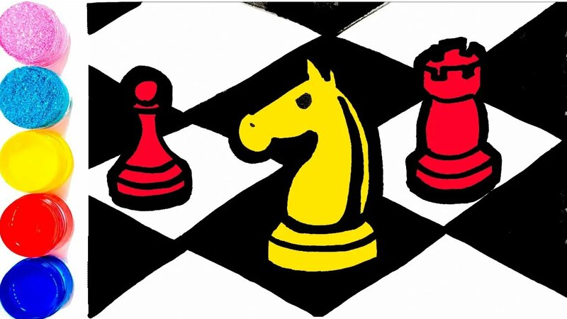 Bolalar uchun shaxmat rasm chizish/Drawing chess for children/Рисование ...