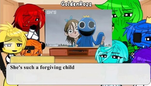 Rainbow friends react to Red, Purple and Green backstory by GH ...