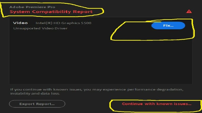 How to Fix Adobe Premiere Pro System Compatibility Report 2023 ...