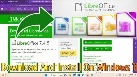 Download And Install Libre Office on windows 11 || New version 7.4.5 ...