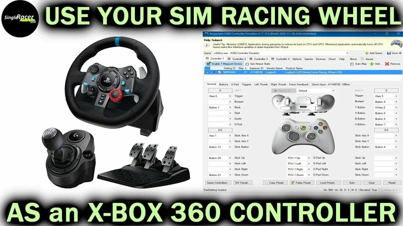 x360ce | How to Use your Sim Racing Wheel as an X-Box Controller | PC ...