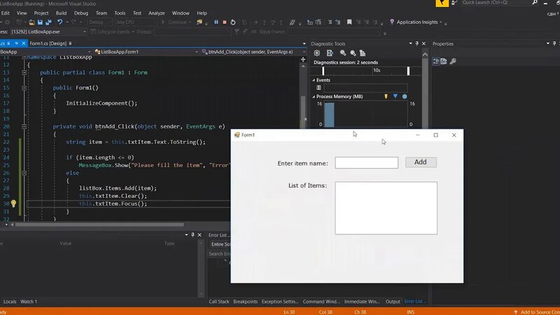 Visual Programming with C# - ListBox and CheckedListBox - Смотреть ...