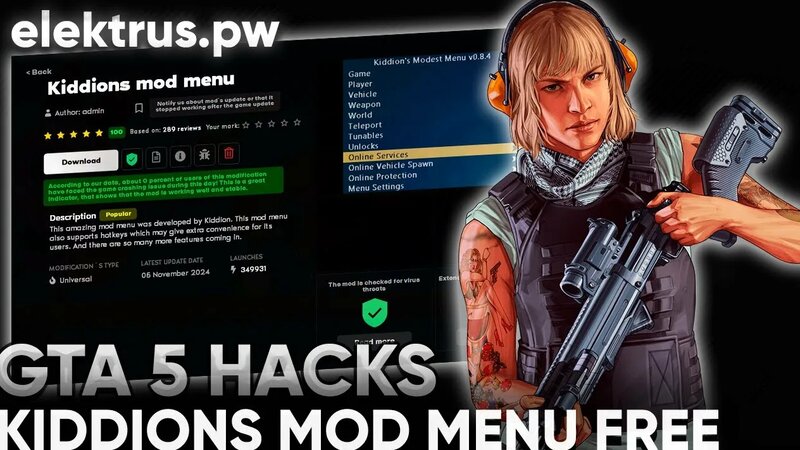 GTA 5 kiddions modest menu! - fabulous GTA mod menu - GTA V mode menu ...