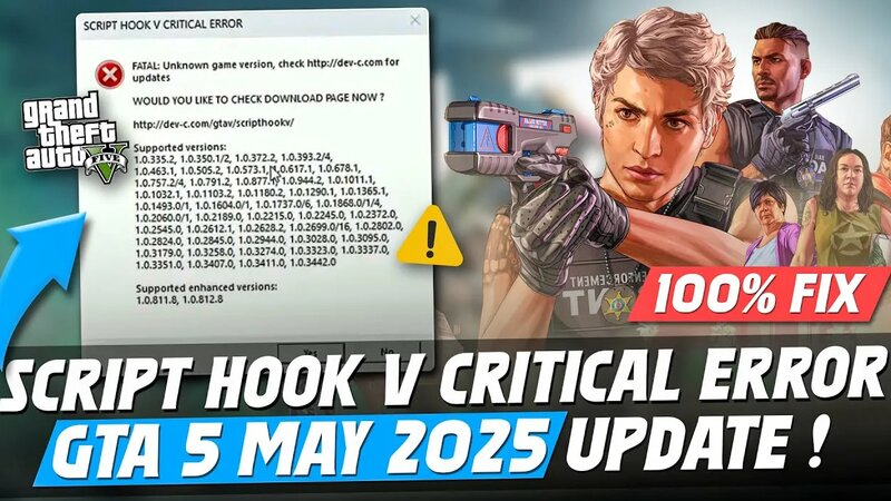 GTA 5 Script Hook V Critical Error Fix (GTA 5 May 2025 Update) | Script ...