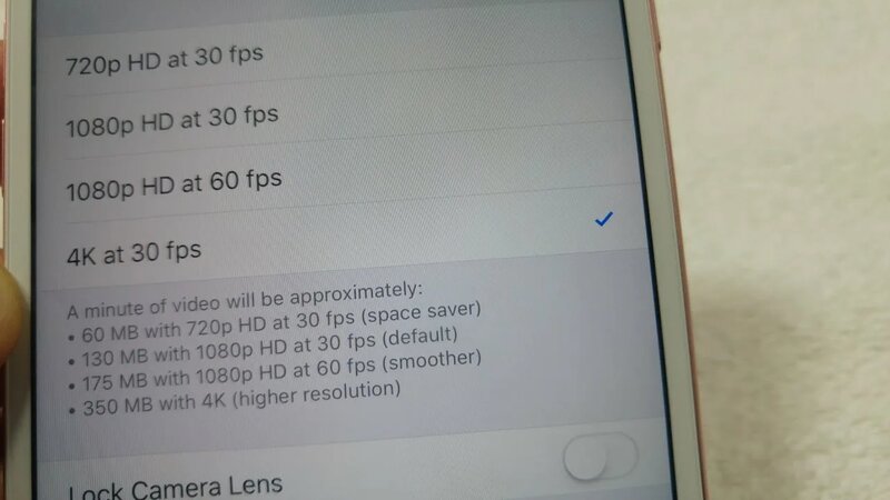 Apple iPhone 7/7plus How to change camera setting to record 4K UHD video 2160p resolution ...