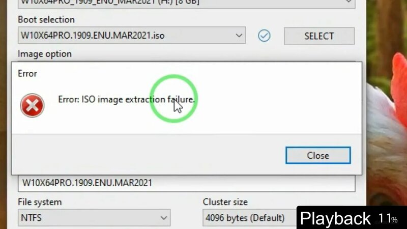 Rufus Error: ISO image extraction failure. Fixed 100% easiest way ...