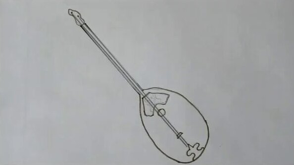 How to draw dombra. Как нарисовать домбру. Казахский народный ...