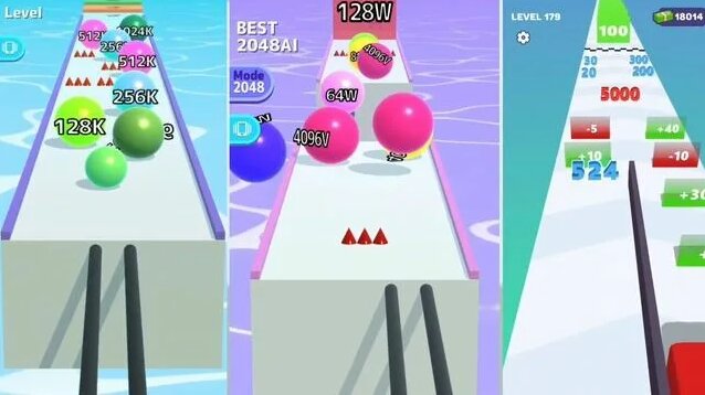 {[ 512 AO ]} Ball Run 2048 Infinity MODE vs Ball Run Infinity vs Number ...