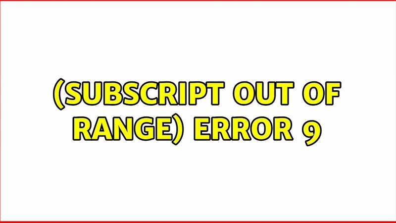 (Subscript out of range) Error 9 - Yandex Video aramada çevrimiçi izle