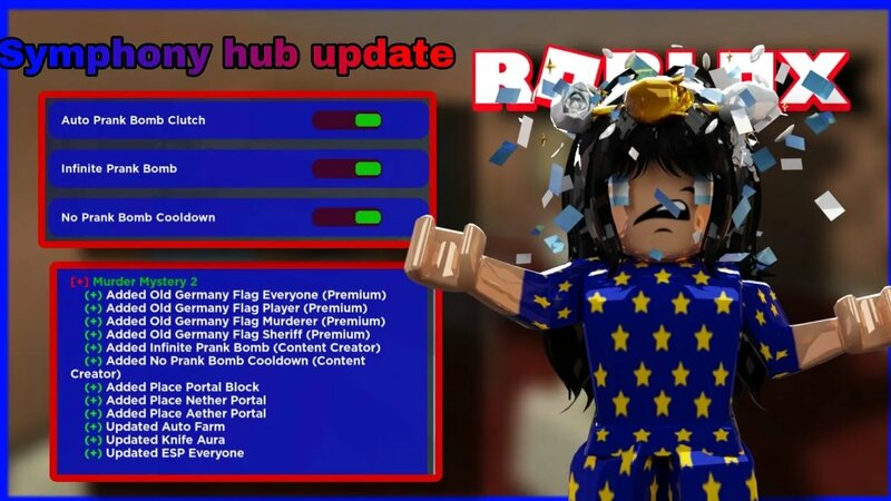 MM2 Script "Symphony hub" new uptade, ESP all, trap all, break gun ...