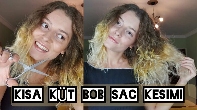 Bob Saç Kesimi | Kısa Küt Saç Kesimi | Evde Saç kesimi | Basit Saç ...