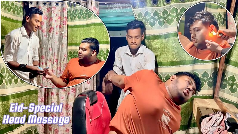 500 ৳ MOST Relaxing Cosmic HEAD Massage By Street Barber Pollob | Eid ...