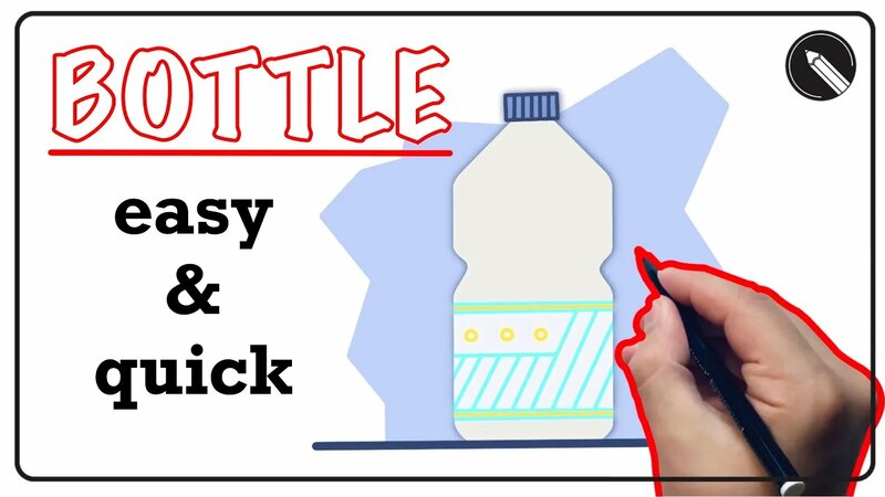 How to Draw Bottle Step bu Step Easy Tutorial For Beginners - Смотреть ...